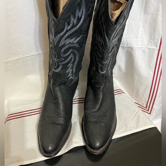 Shoes | Leather Western Cowboy Boots Mens Leather Foot Shaft Sole And ...